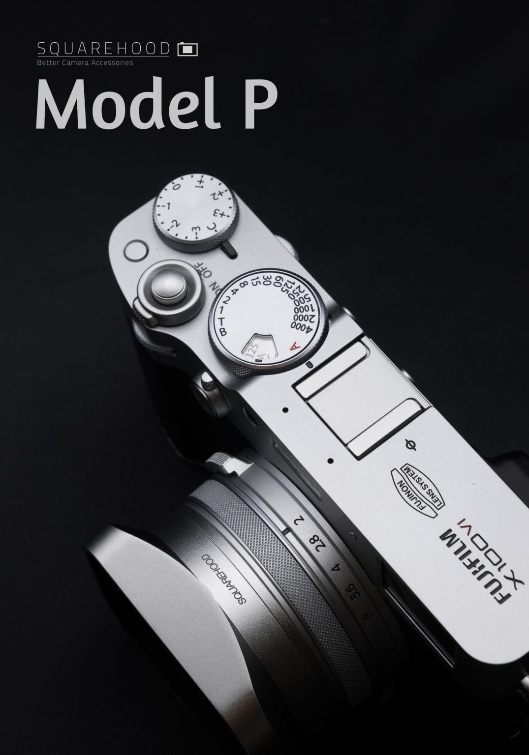 SquareHood Model P Fuji X100VI X100V สีเงิน | CamGadgetWorld